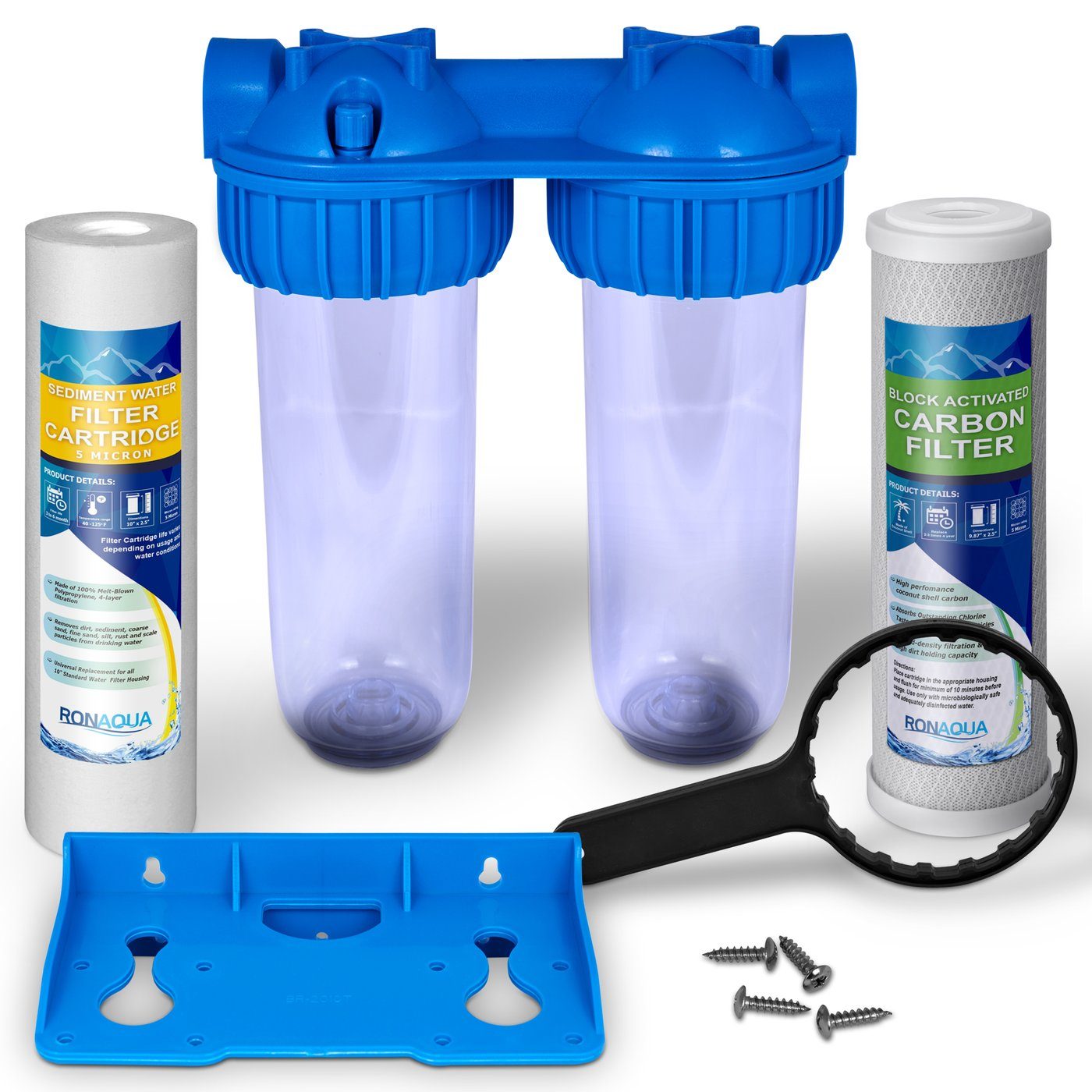10 X Transparent Micron Sediment Whole House Water Filter , 51% OFF